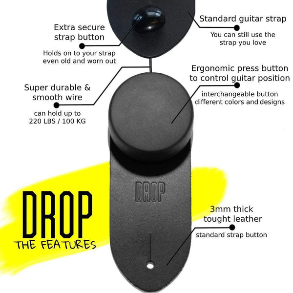 DROP- Quick Release Guitar Strap Adjuster | Drop Strap | Guitar Crazy